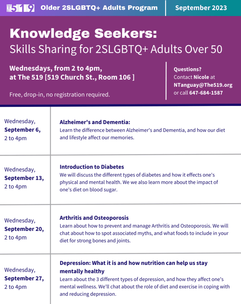 Knowledge Seekers: Skill Sharing for 2SLGBTQ+ Adults Over 50 - The 519