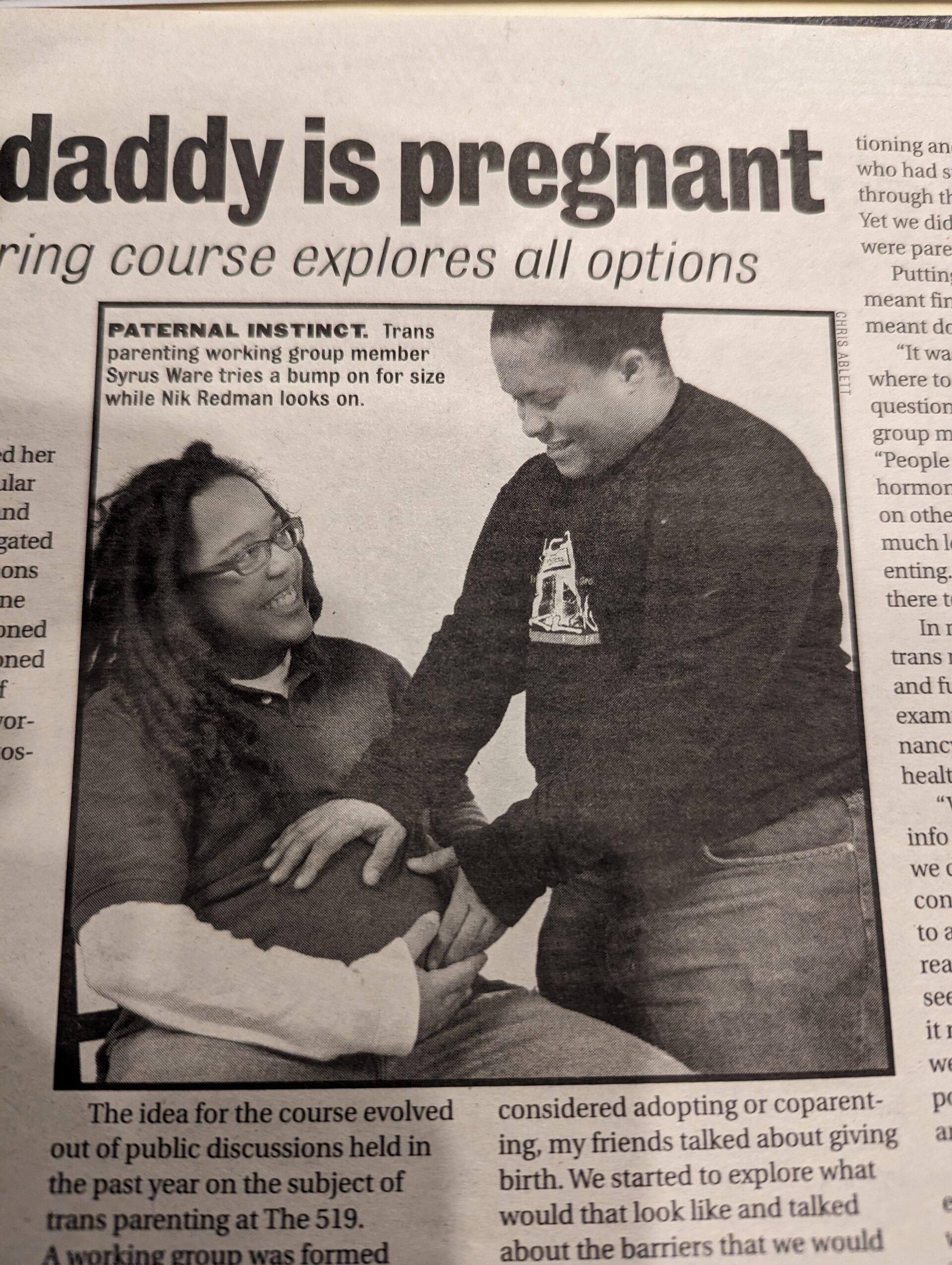 From the Village: Nik Redman reflects on Trans Fathers 2B - The 519