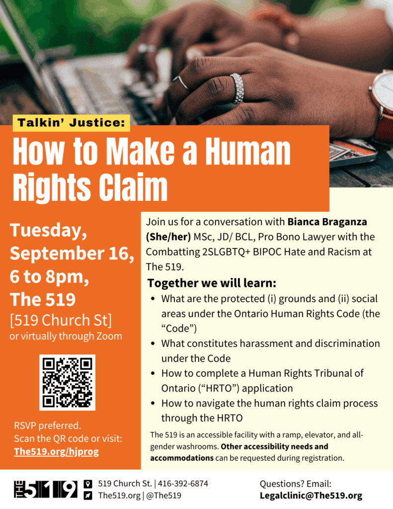 Talkin’ Justice: Legal Education Workshops - The 519